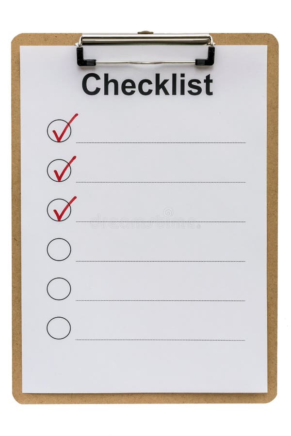 Blank and Checked Checklist Against White Background As Template Stock ...