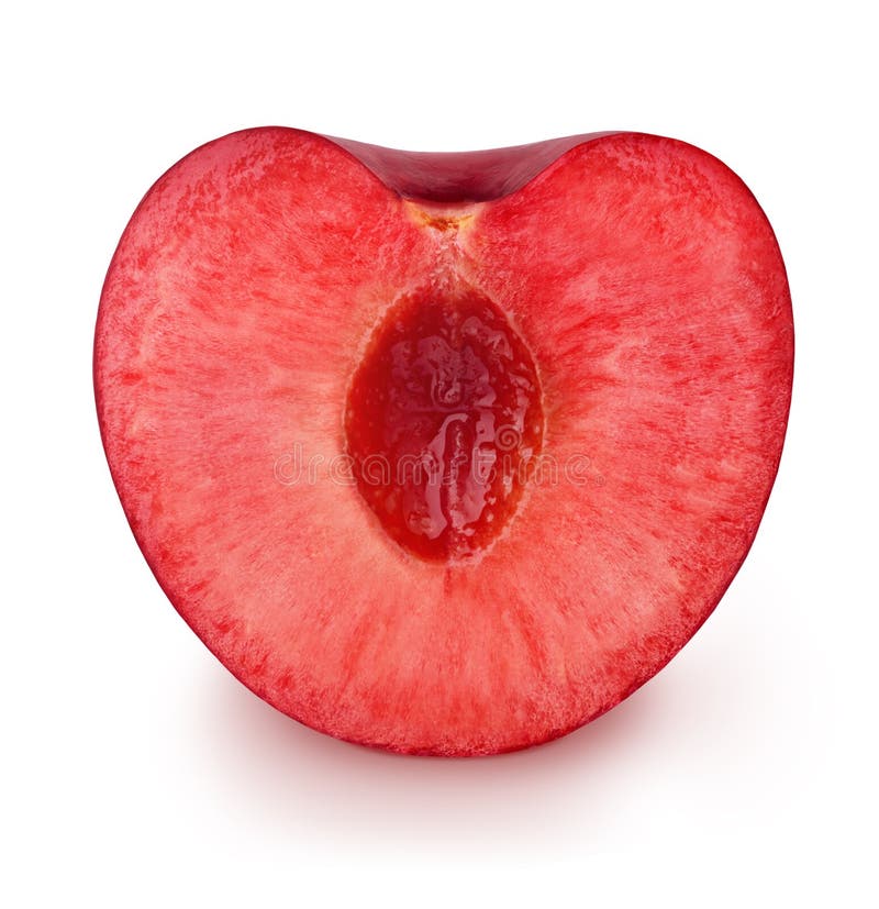 Half of cherry on a white. stock image. Image of delicious - 122723957