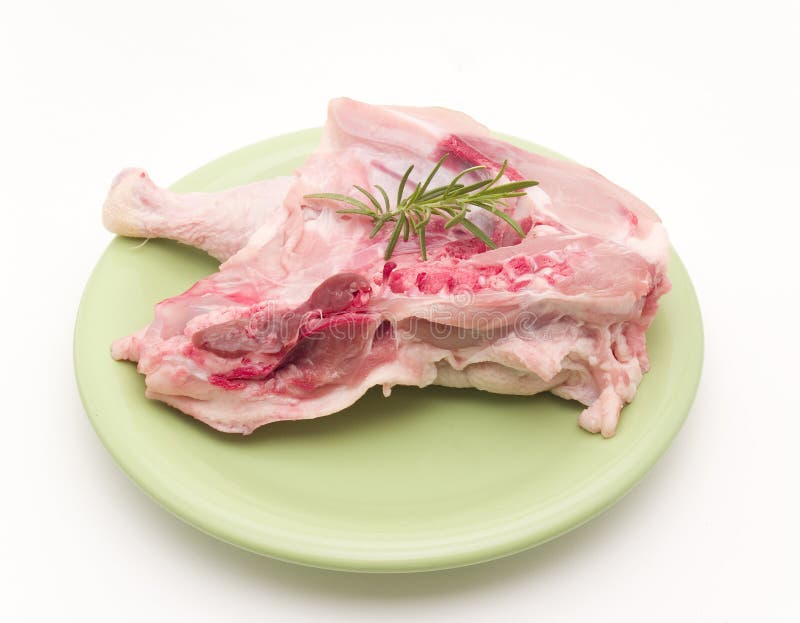 Half Raw Chicken, Excellent Condition, Top View, Isolated on White ...