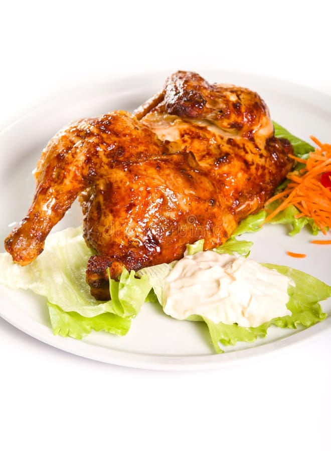 Half a Raw Chicken Served Vegetable, Jars of Spices Stock Image - Image ...