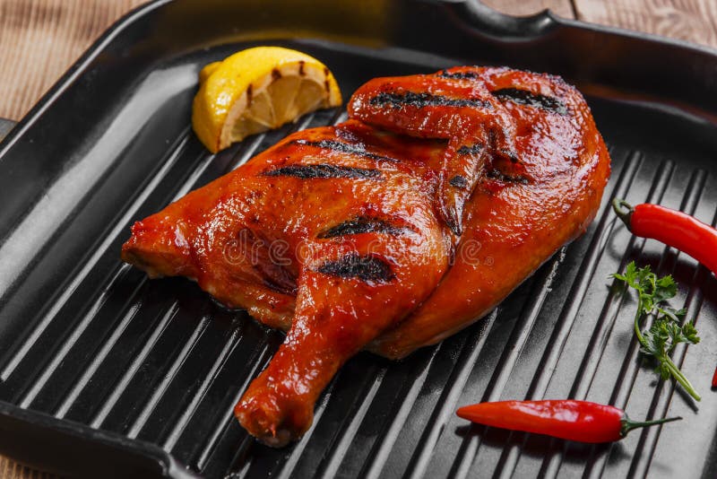 Half chicken grilled stock image. Image of baked, grill - 57519567
