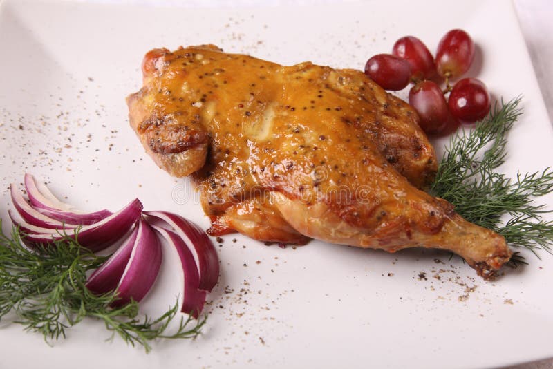 Half chicken on platter stock photo. Image of fresh, diet - 72944122