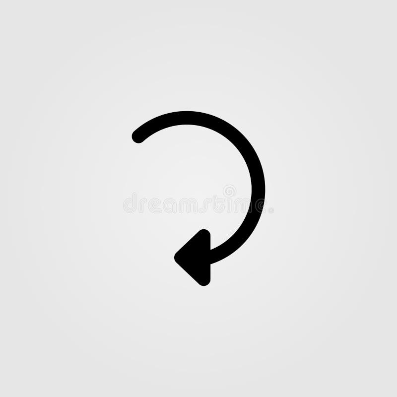 Half Circle Arrow Icon in Line Design Style. Vector Illustration Stock ...