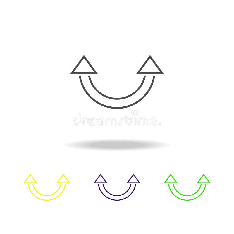 Half Circle Arrows Multicolored Icons. Thin Line Icon for Website ...