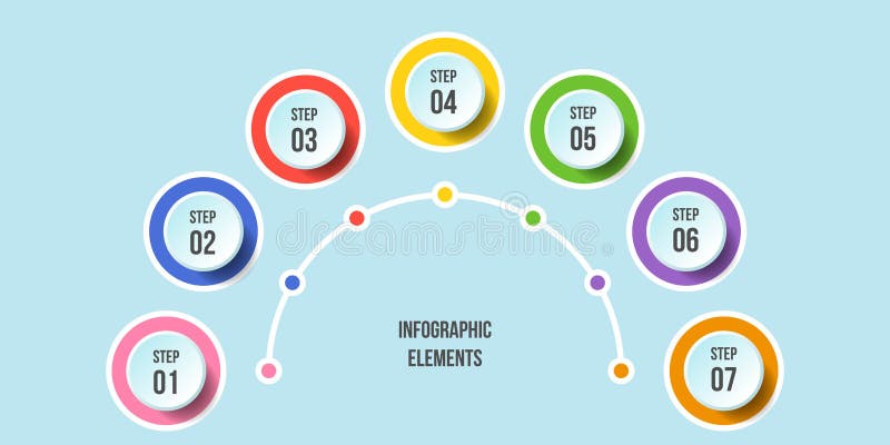 Half Circle Chart, Timeline Infographic Templates Stock Vector ...