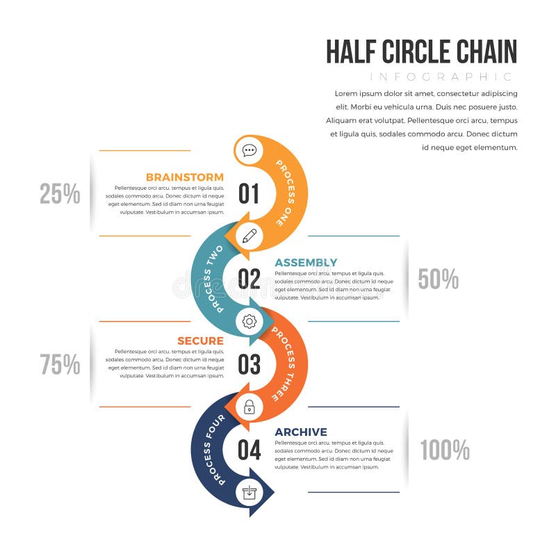 Half Circle Roll Infographic Stock Vector - Illustration of step ...