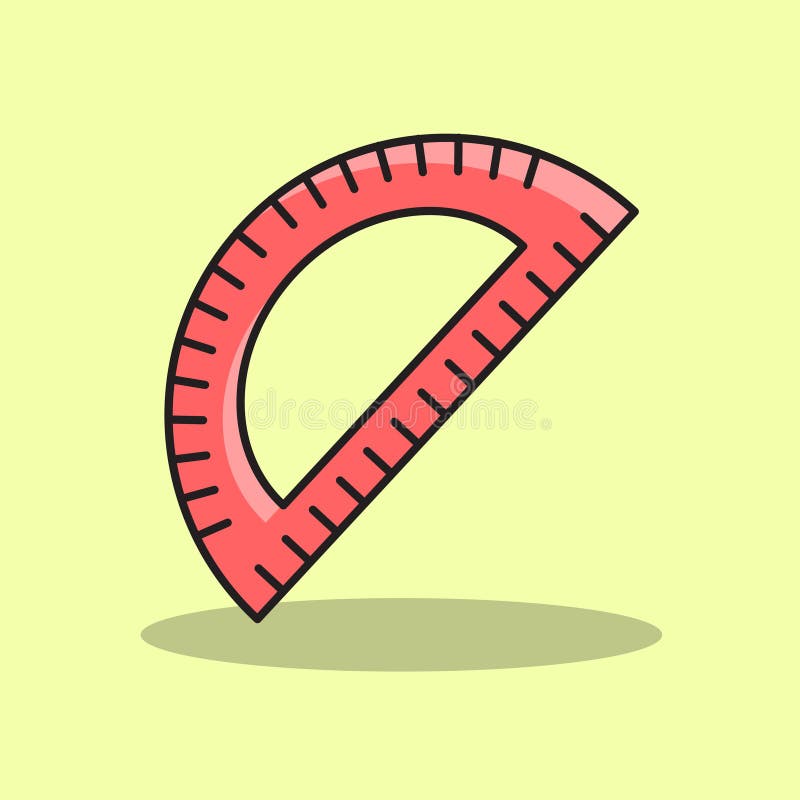 Half Circle Ruler Vector Design Stock Illustration - Illustration of ...