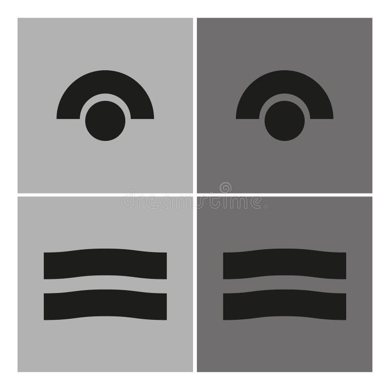 Half Circle Shape. Wavy Lines Symbol. Bold Graphic Mark. Vector Icon ...