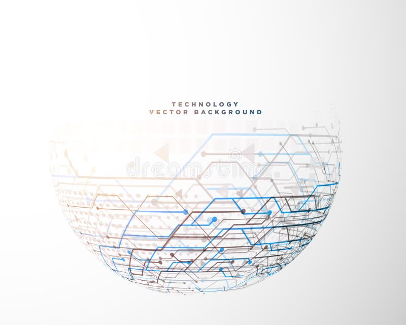 Half Circle Technology Circuit Mesh Diagram Stock Vector - Illustration ...