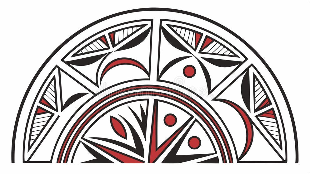 Half Circle Tile Design, Decorative Pattern Vector Design Generative AI ...