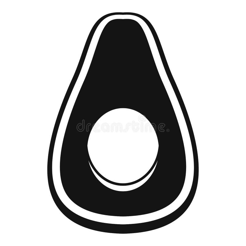 Half Clean Avocado Icon, Simple Style Stock Vector - Illustration of ...
