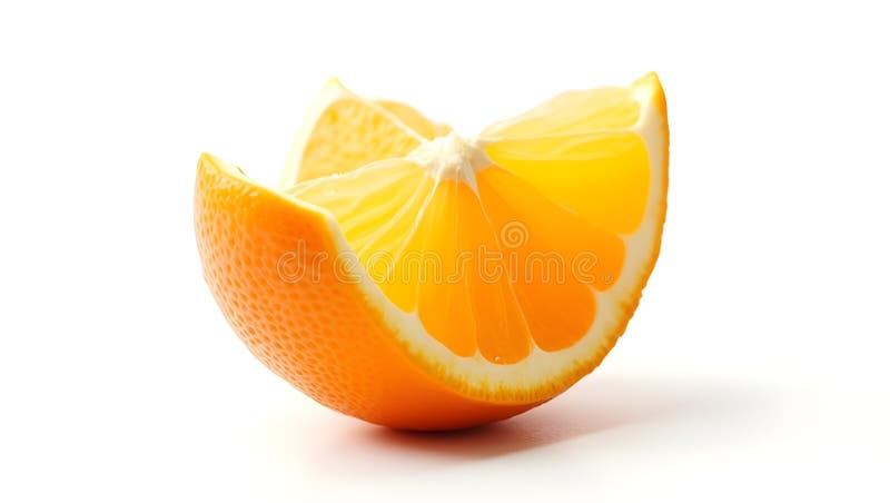 Half-cleaned Orange Isolated on a Pure White Background Stock ...