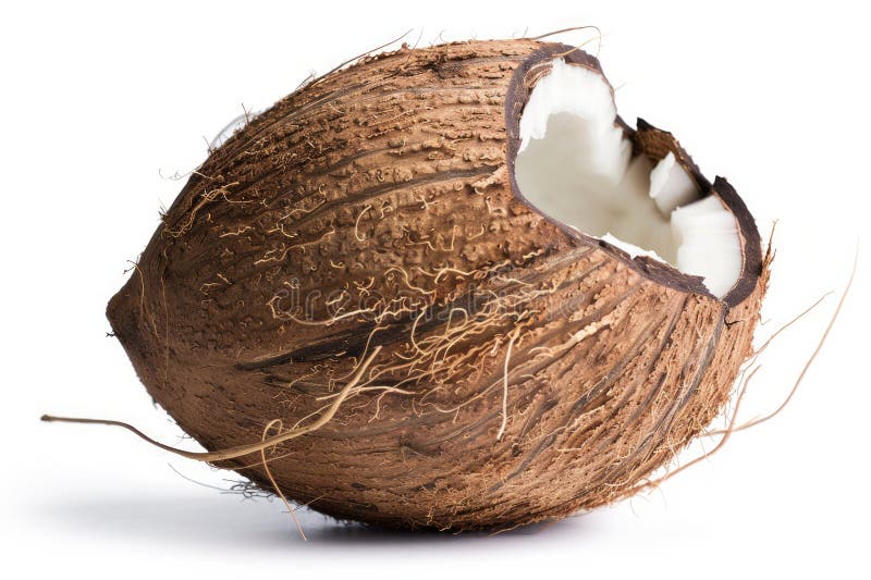 Half Coconut Solid White Background Ai Generated Stock Photos - Free ...