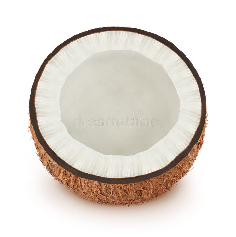 Half of Coconut Isolated on a White. Stock Photo - Image of ingredient ...