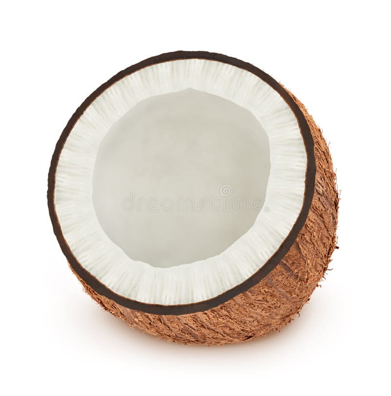 Half of Coconut Isolated on a White. Stock Photo - Image of ingredient ...
