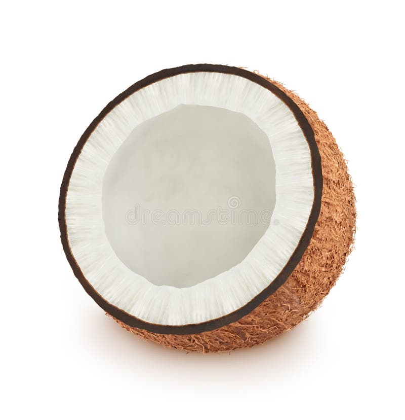 Half of Coconut Isolated on a White. Stock Photo - Image of ingredient ...
