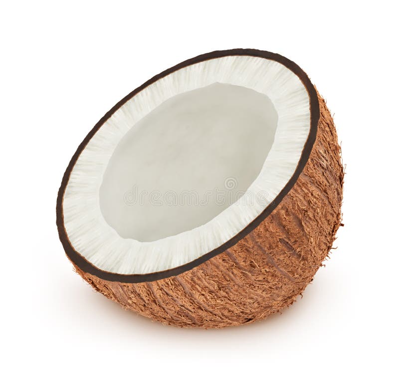Half of Coconut Isolated on a White. Stock Photo - Image of design ...