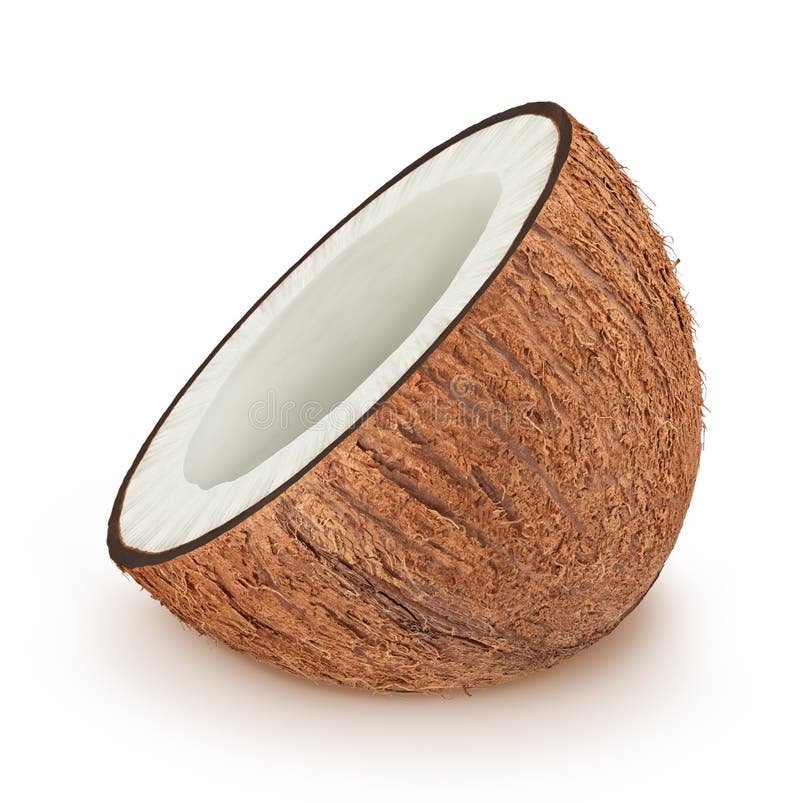 Half of Coconut Isolated on a White. Stock Photo - Image of design ...