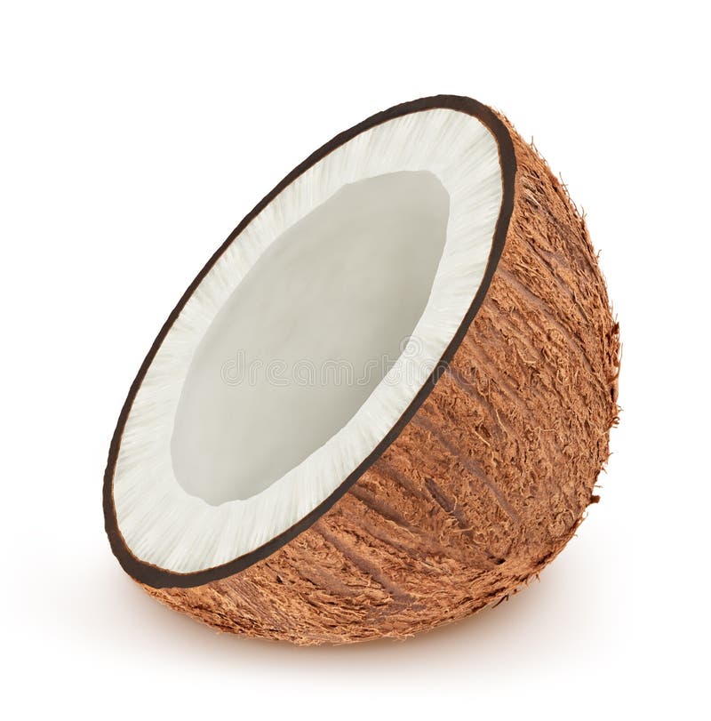 Half of Coconut Isolated on a White. Stock Photo - Image of ingredient ... Half of Coconut Isolated on a White. Stock Photo - Image of ingredient ...