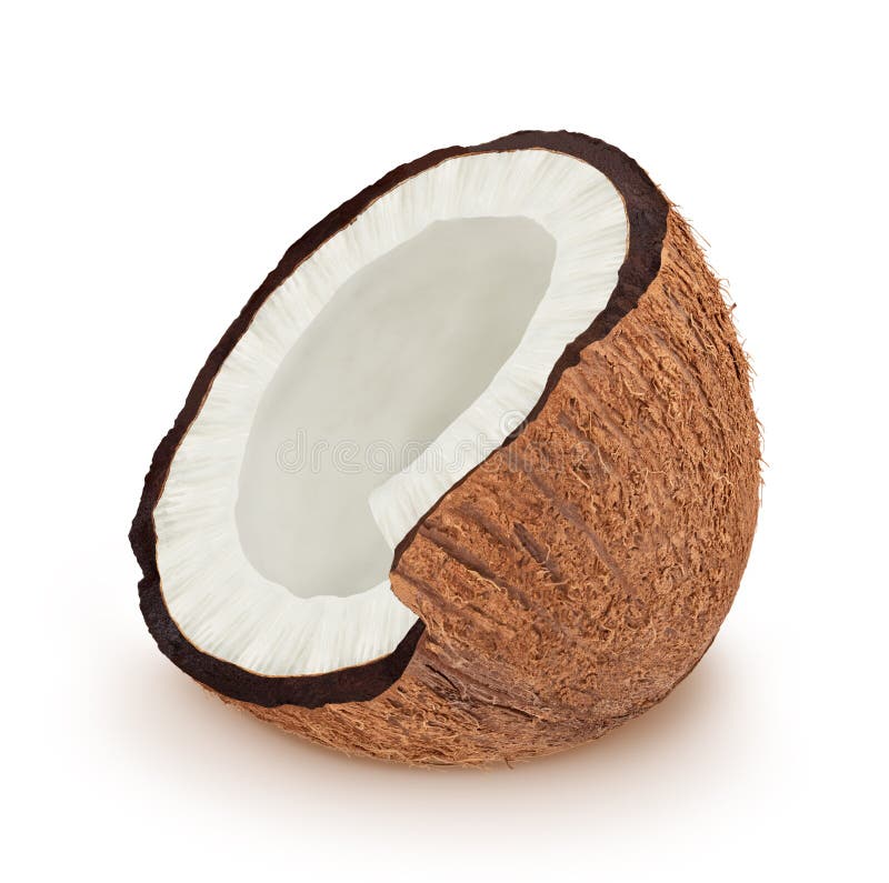 Half of Coconut Isolated on a White. Stock Photo - Image of brown ...