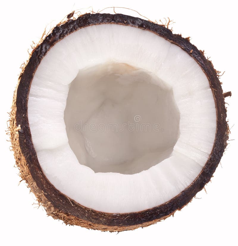 Half of Coconut Isolated on a White. Stock Photo - Image of food ...