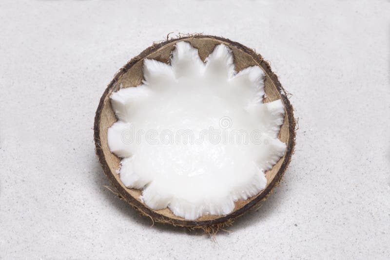 Half of Coconut Isolated on a White. Stock Photo - Image of ingredient ...