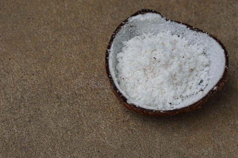 Half of Coconut Shell after Grated by Coconut Grater 1 Stock Image ...