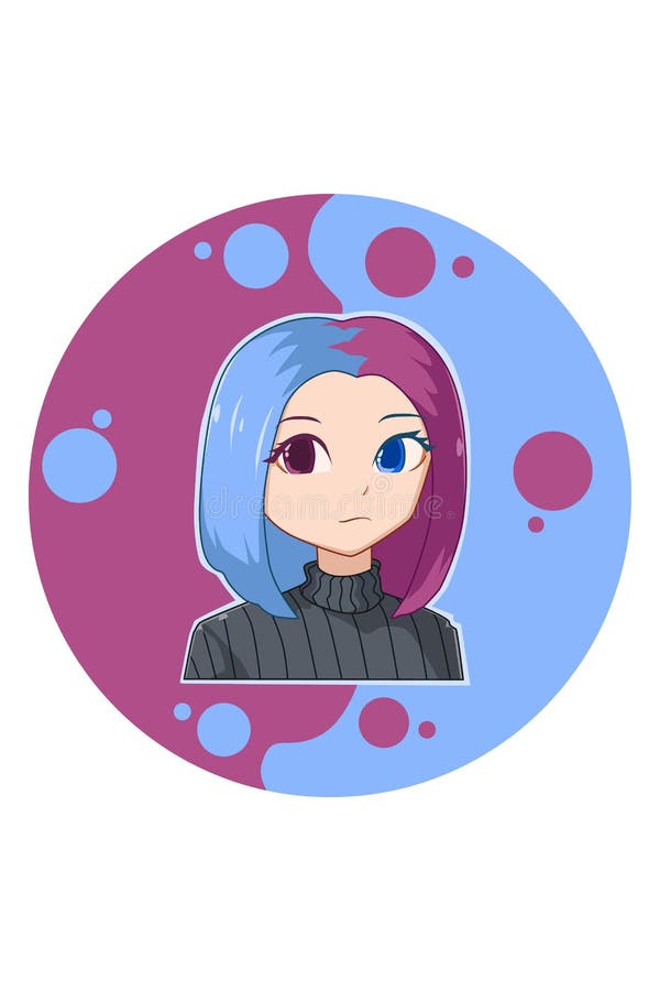 Half Colored Girl Cartoon Illustration Stock Vector - Illustration of ...