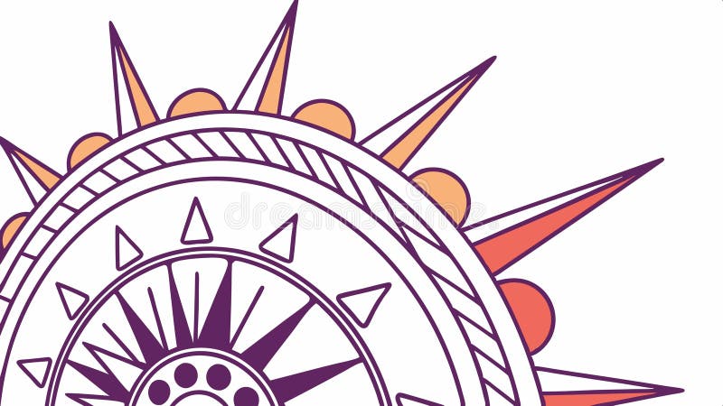 Half Compass Rose with Radiating Spikey Sun,like Rays Vector Design ...