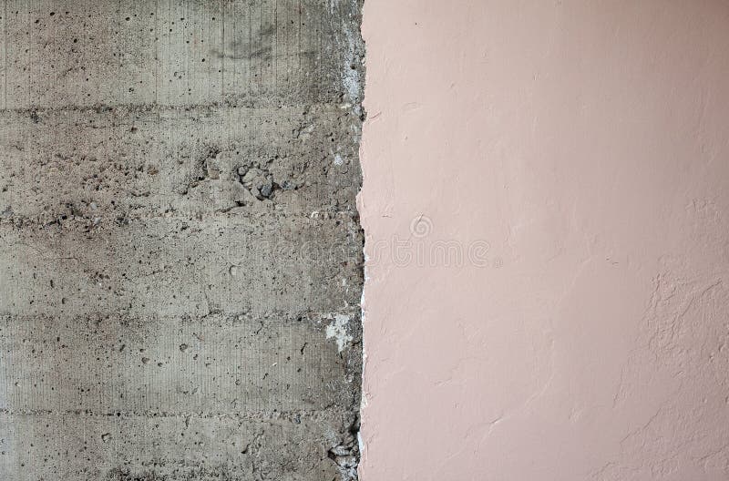 Half Concrete and Half Plaster Stock Photo - Image of color, side: 92312474