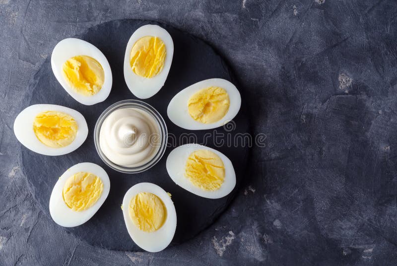 Half Cooked Chicken Eggs on a Plate. Stock Image - Image of garnish ...