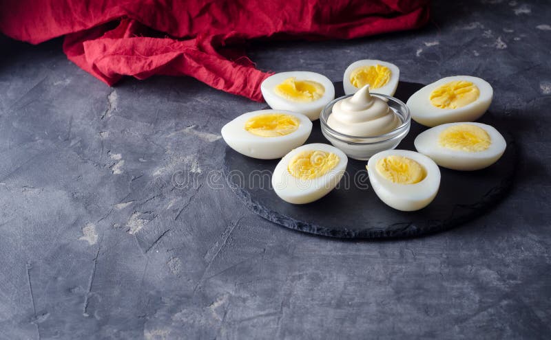 Half Cooked Chicken Eggs on a Plate. Stock Image - Image of broccoli ...