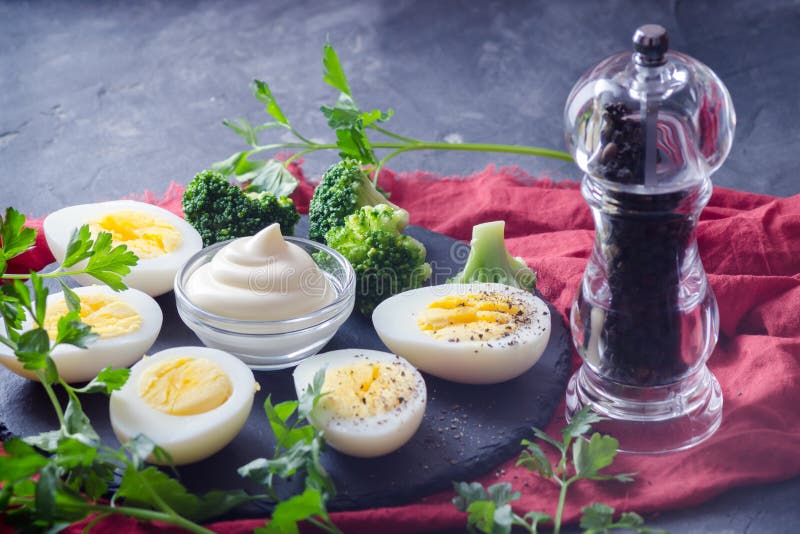 Half Cooked Chicken Eggs on a Plate. Stock Image - Image of diet, food ...