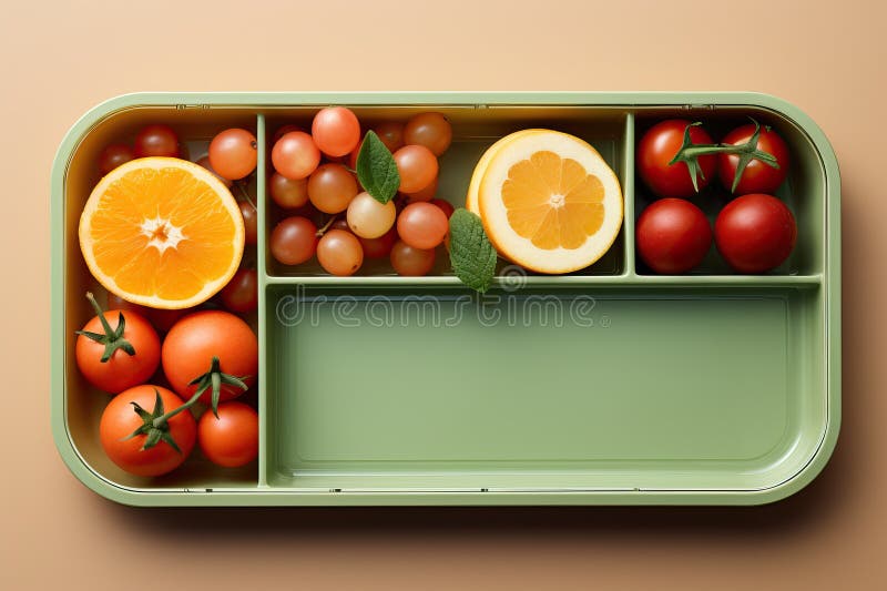 Half Cooked and Half Full Lunch Box. Stock Image - Image of food ...