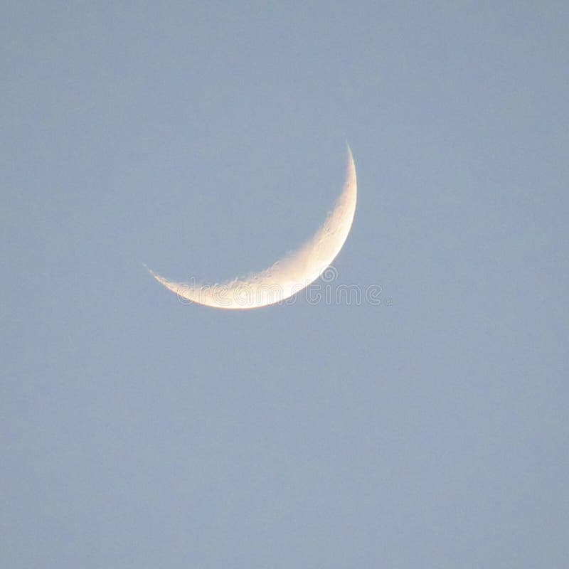 Half Crescent Moon in Night Sky Stock Image - Image of daytime, craters ...