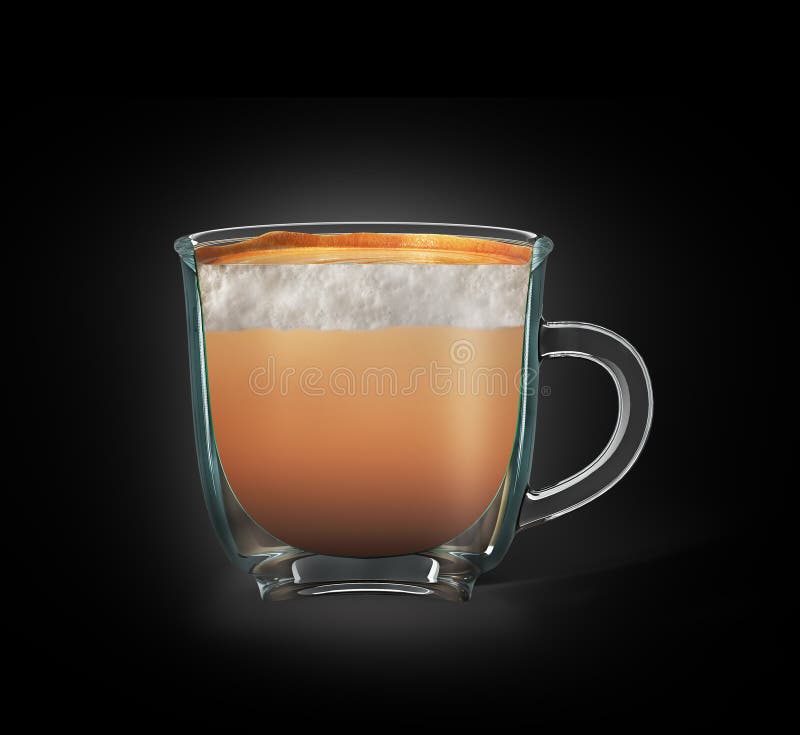 Half a Cup of Cappuccino. Vertical Cut of Cup with Cappuccino Stock ...