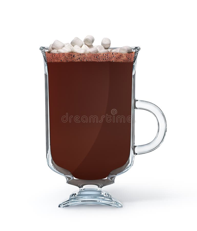 Half a Cup of Hot Chocolate. Vertical Cut of Cup with Hot Chocolate ...