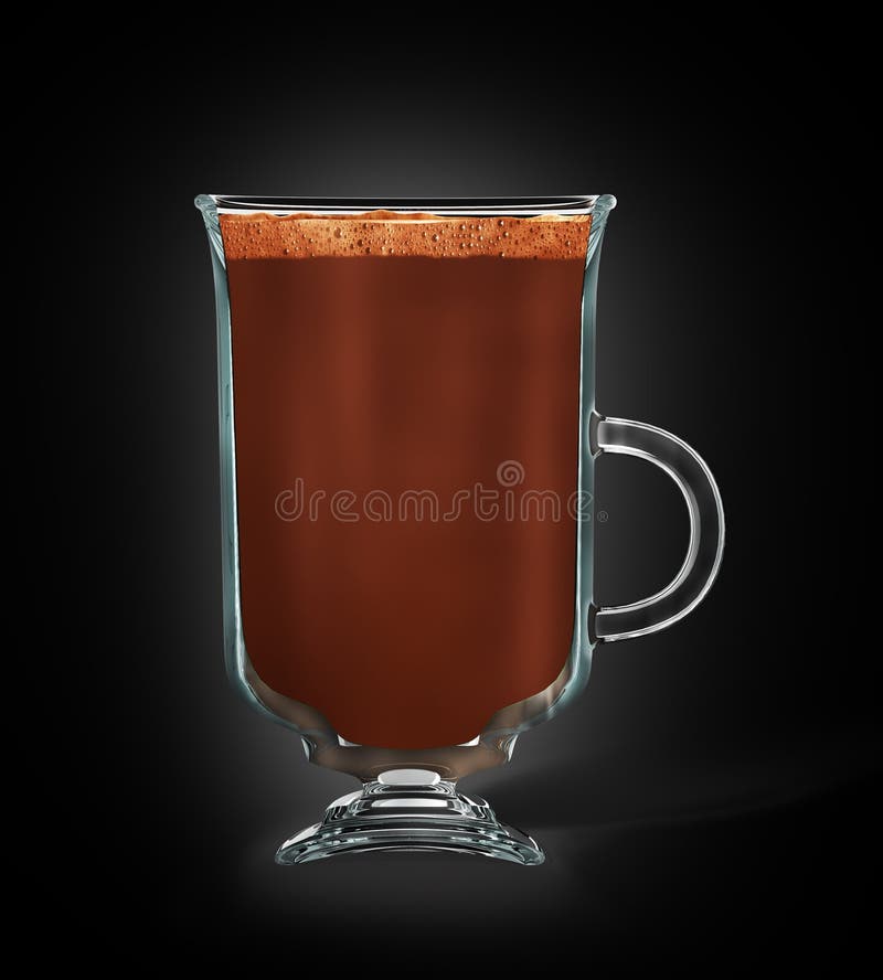 Half a Cup of Hot Chocolate. Vertical Cut of Cup with Hot Chocolate ...