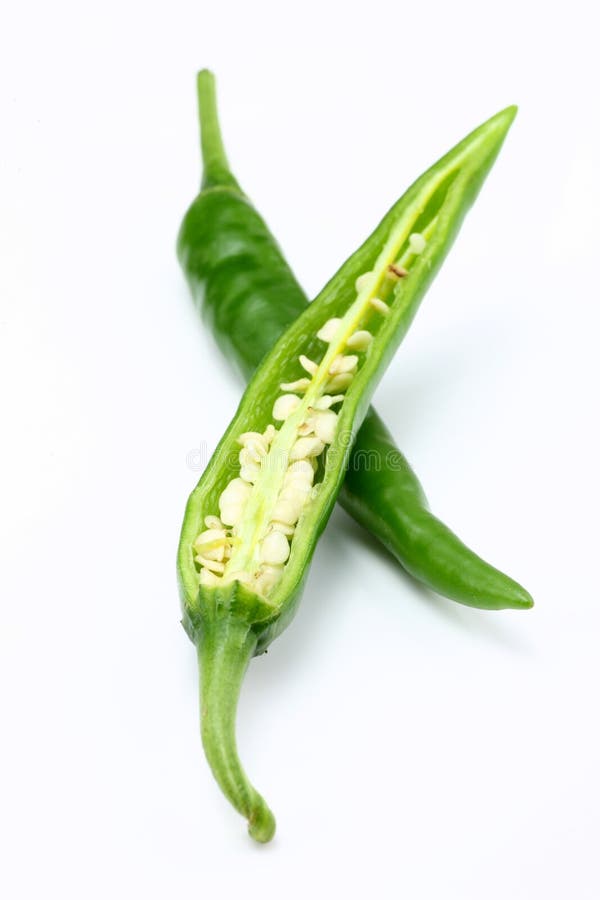 Half cut green chilies stock image. Image of chili, nature - 8816917