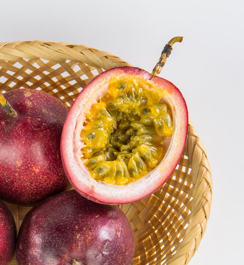 Half Cut Passion Fruit Stock Image Image Of Granadilla 96456721