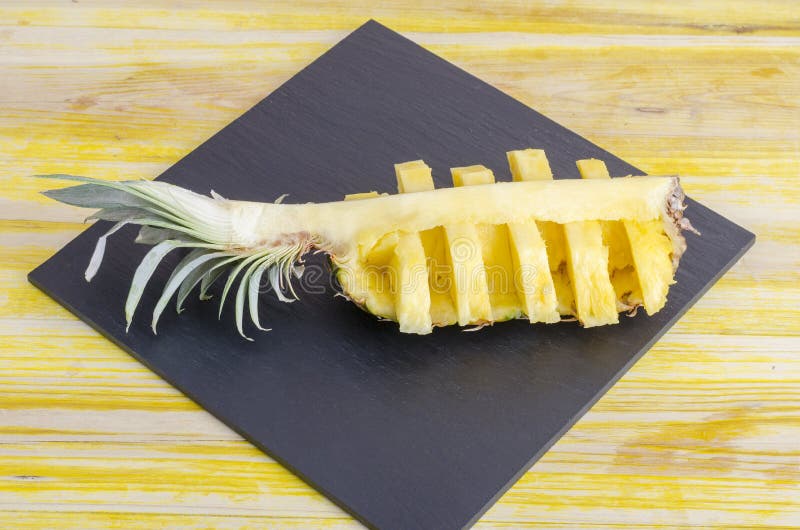 Half Cut Pineapple Slate Dish Stock Photos - Free & Royalty-Free Stock ...