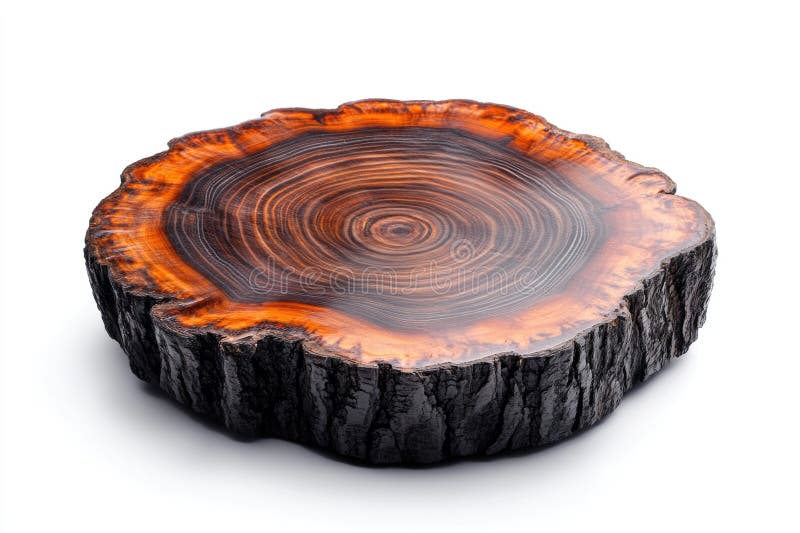 Half-cut Tree Trunk with Rough Edges and Natural Texture Stock Image ...