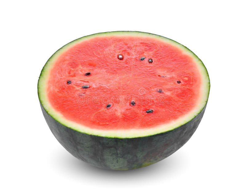 Watermelon Half Vertically Isolated on White Stock Image - Image of ...
