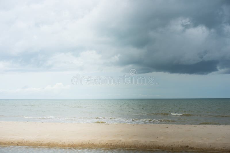 The Half Dark and Bright Weather on the Beach. Stock Photo - Image of ...