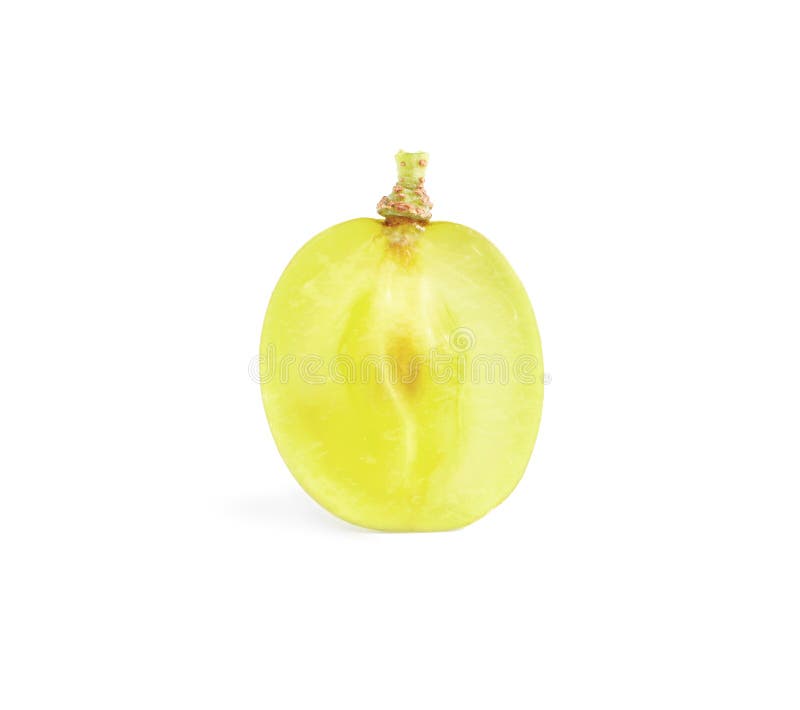 Half of Delicious Ripe Green Grape Isolated on White Stock Image ...