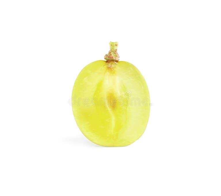 Half of Delicious Ripe Green Grape Isolated on White Stock Image ...