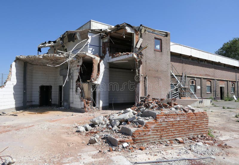 Half Demolished building stock photo. Image of debris - 160591880