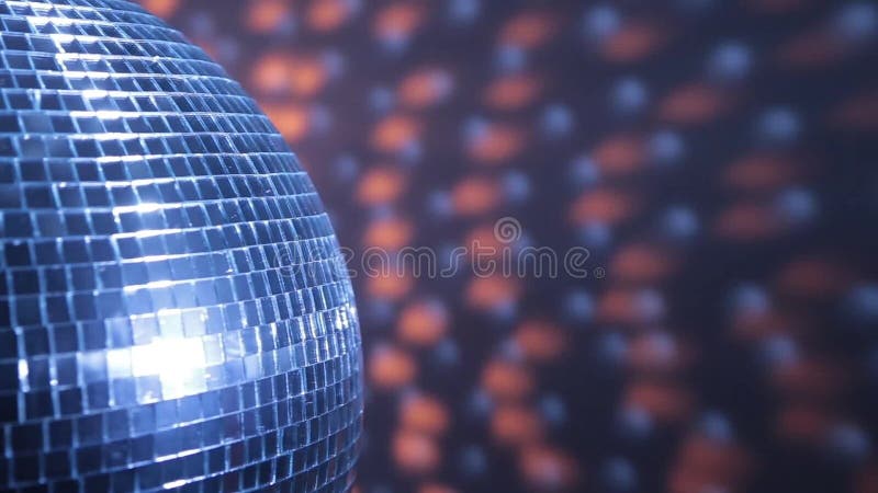 Half Mirror Ball; Red and Yellow Light Stock Video - Video of glitter ...