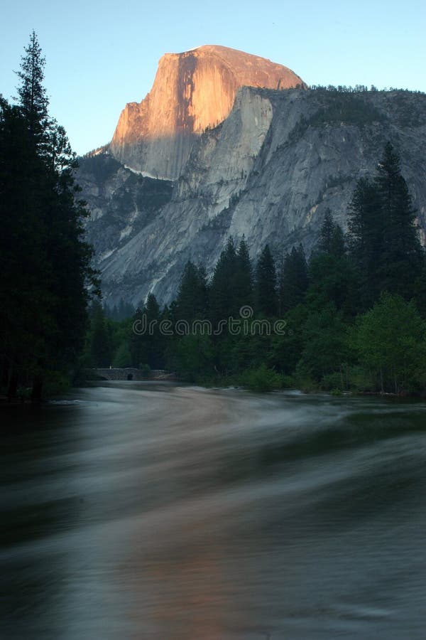 Half Dome and Merced at Sunset Stock Image - Image of nevada, coast: 467705