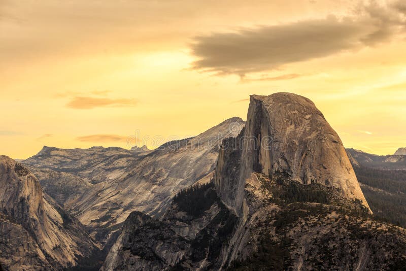 Half Dome Mountain in Yosemite National Park Stock Image - Image of ...